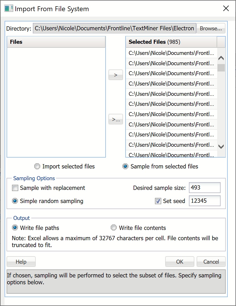 Importing from File Folder Options | solver